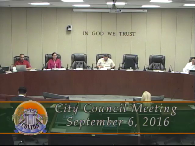 City of Colton - City Council Meeting - 9/6/2016